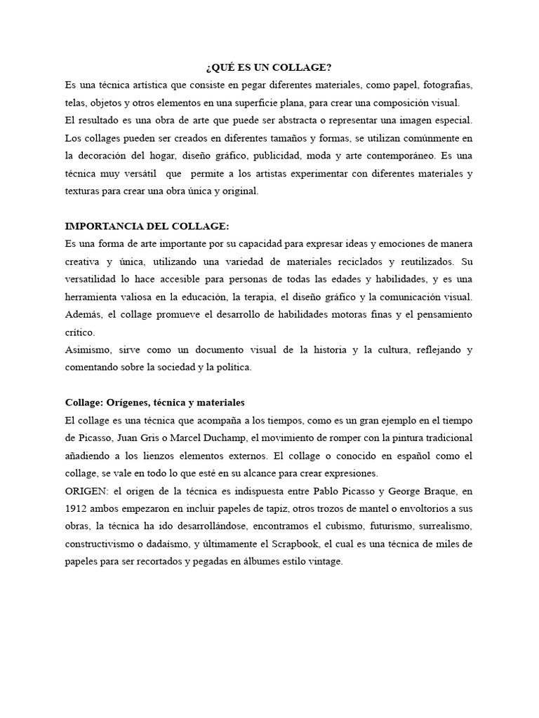 ¿Qué Es Un Collage | PDF | Collage | Movimientos de arte