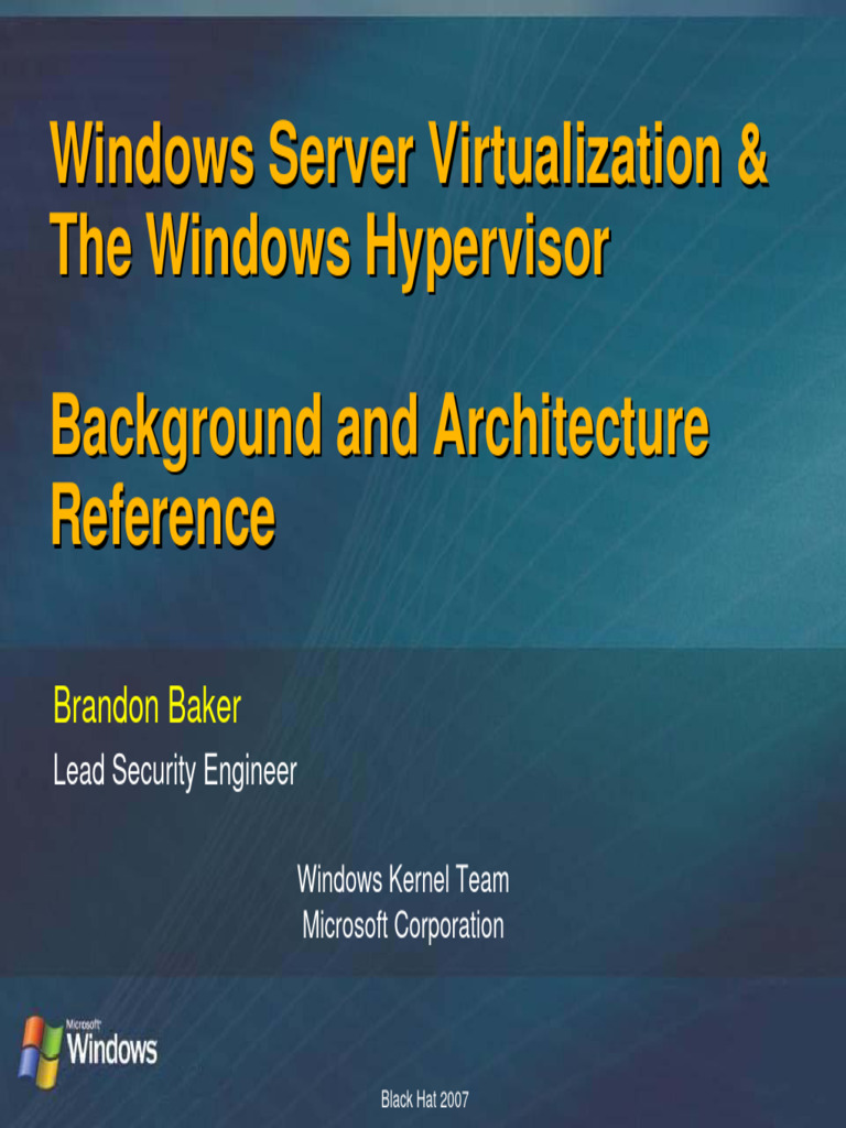 Windows Server Virtualization Overview | PDF | Hyper V | Virtual Machine