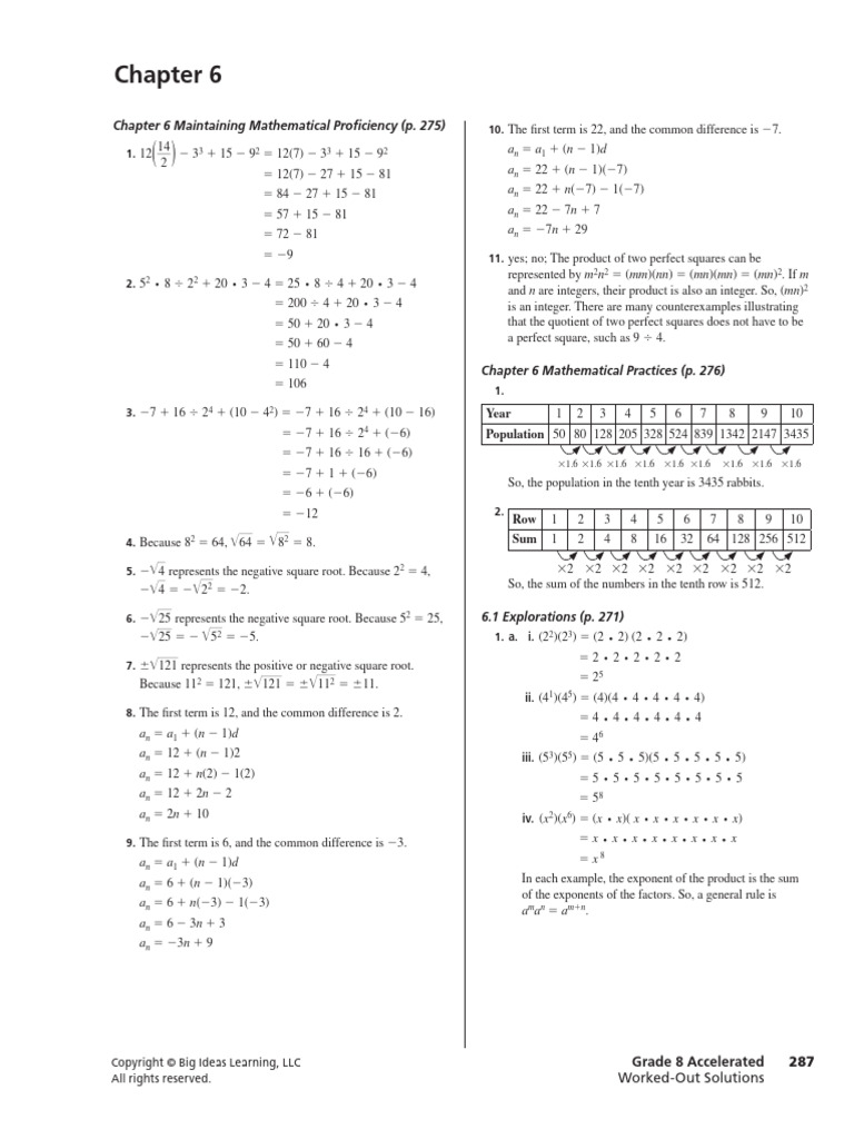 A A A A A: Chapter 6 Maintaining Mathematical Profi Ciency (P. 275) | PDF | Multiplication ...