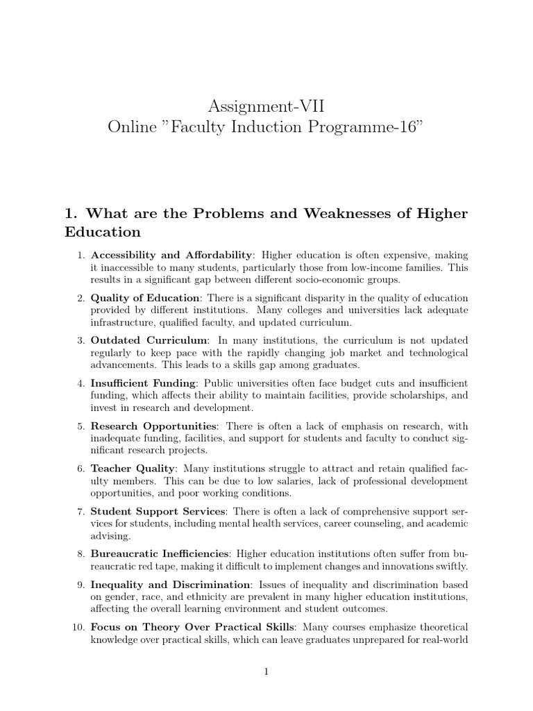 Induction Assignment VII | PDF | Learning