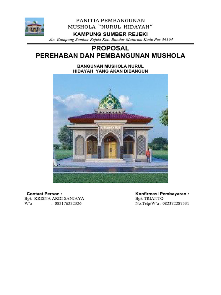 PROPOSAL Mushola PENCAIRAN FIX-1 | PDF | Perjalanan