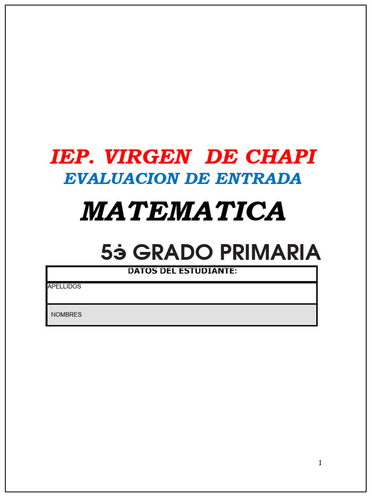 MATEMÁTICA 5° | PDF | Alimentos