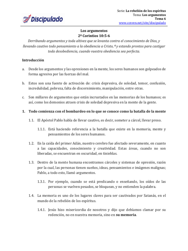 Derribando Argumentos Espirituales | PDF | Memoria | Cristo (título)