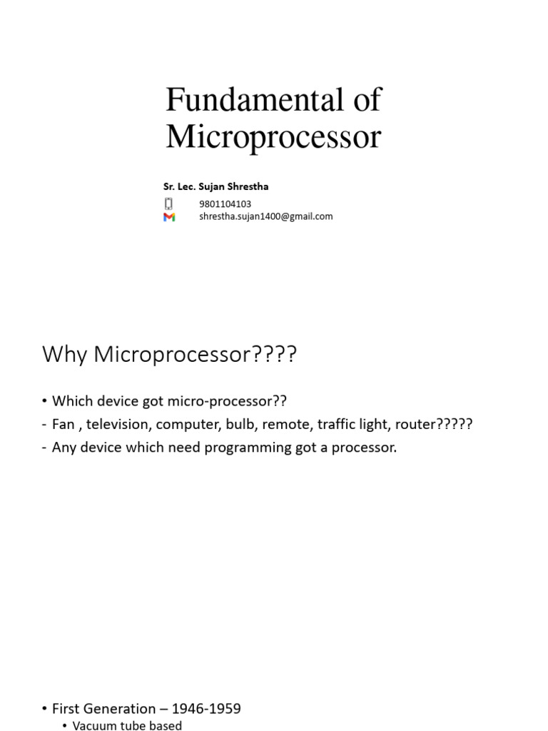Unit 1 Foundation of Microprocessor | PDF | Central Processing Unit | Microcontroller