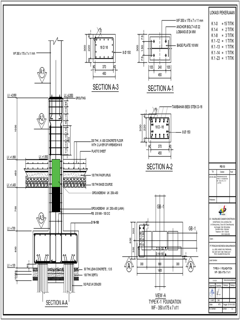 4.DETAIL PONDASI TYPE K - 1 - REVISI 1-Layout1 | PDF