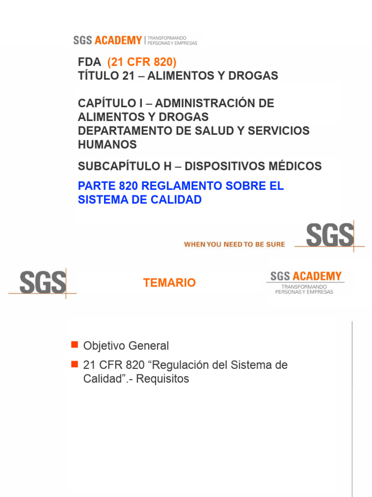 FDA CFR 21 820 y 13485 | PDF | Código de Regulaciones Federales | Auditoría