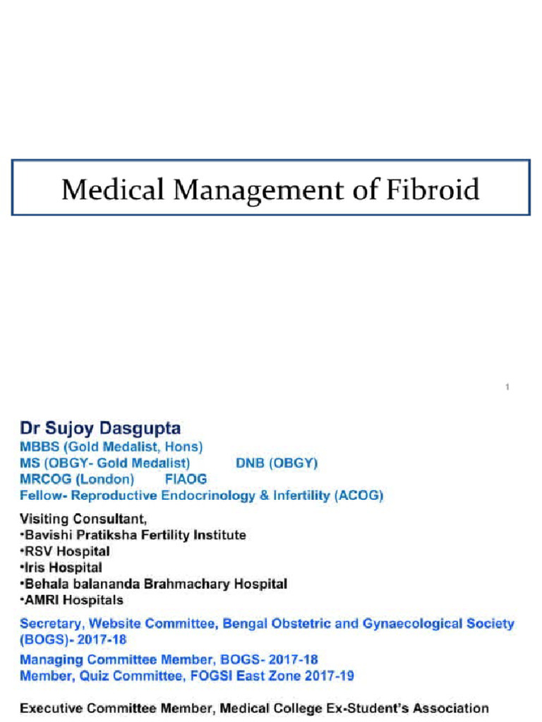 Medical Management of Fibroids 86265716 | PDF