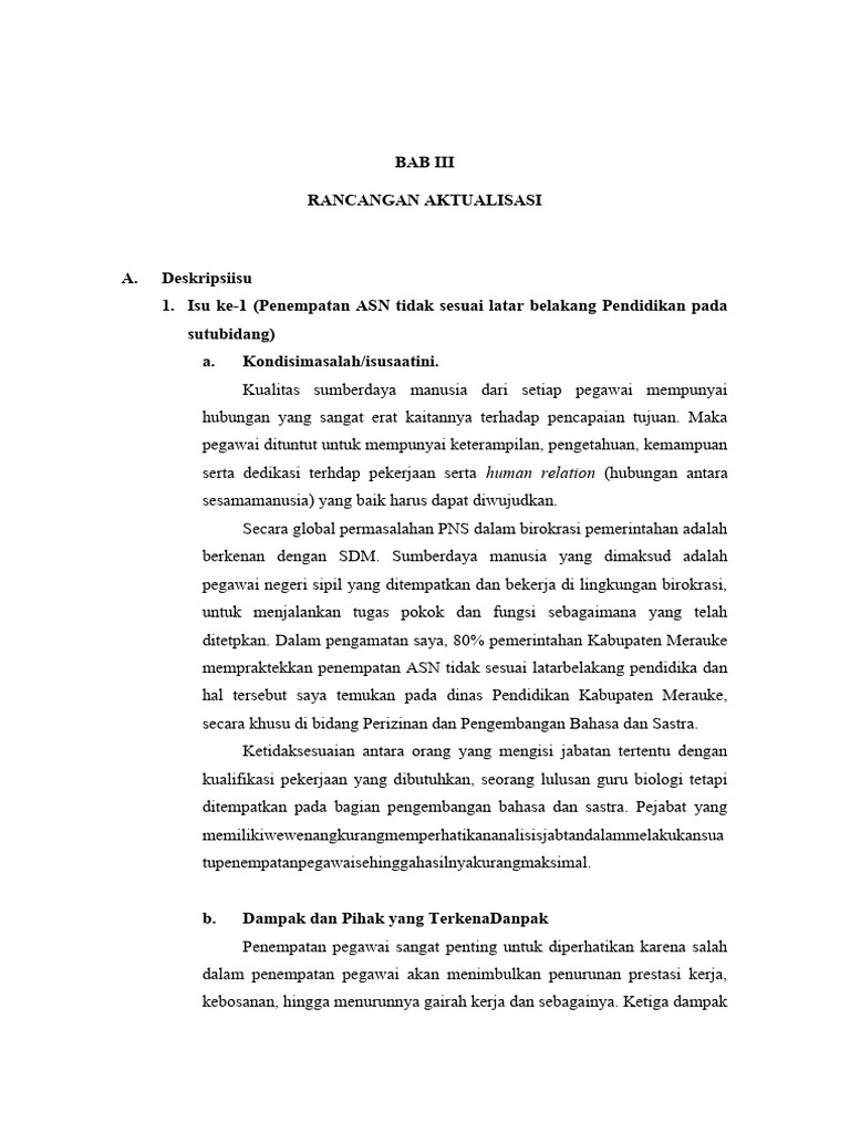BAB III Rancangan Aktualisasi | PDF