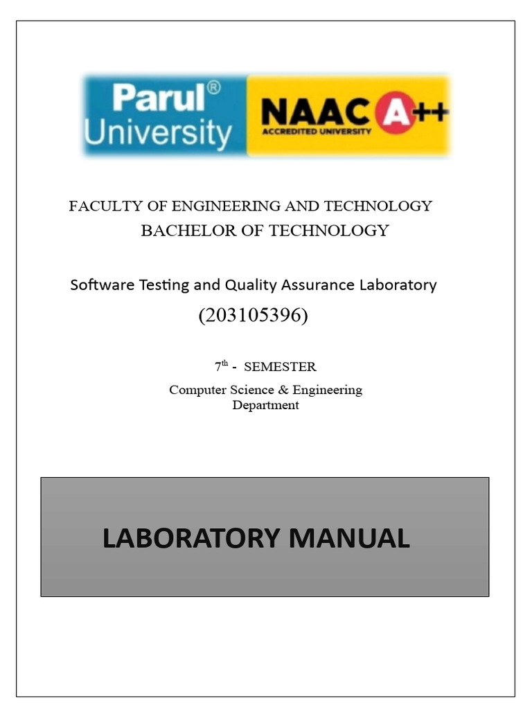 Software Testing Lab Manual B.Tech | PDF | Software Engineering | Computing