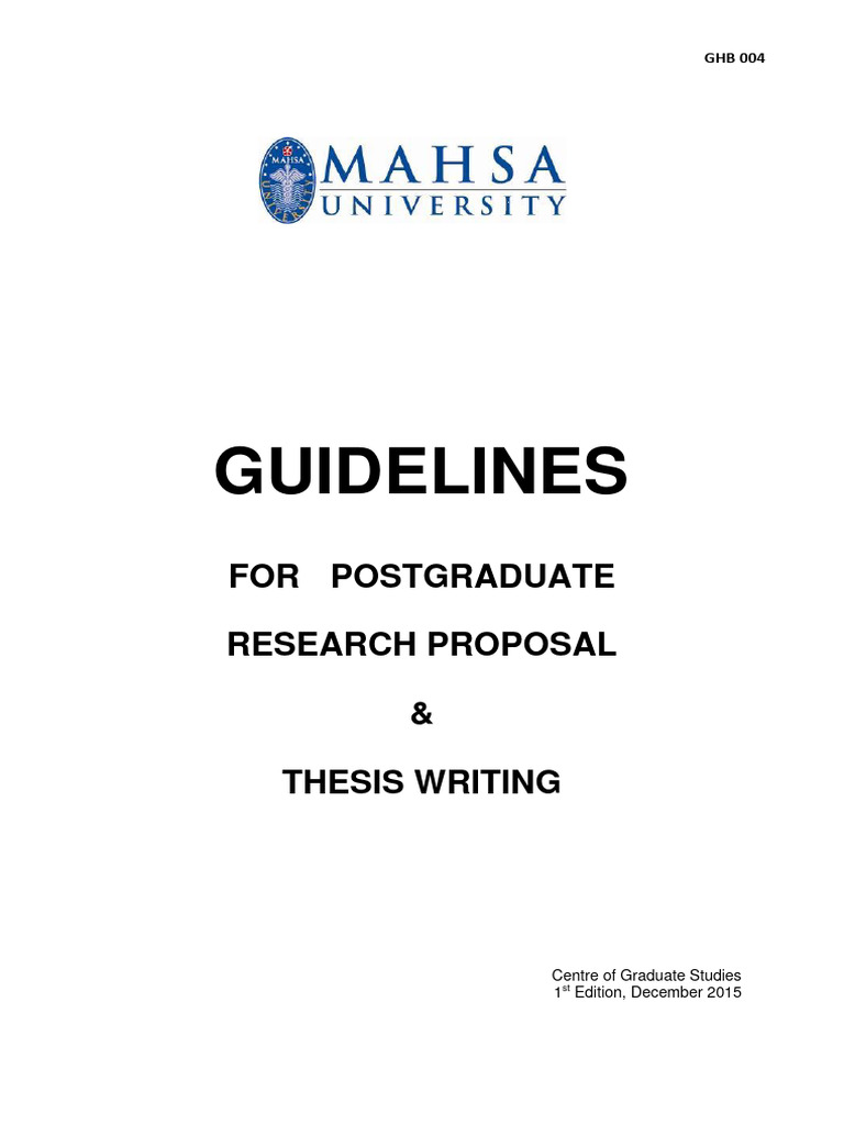 Postgraduate Research Proposal Guidelines | PDF | Thesis | Methodology