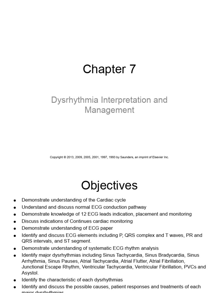 Chapter - 07 Basic ECG, Dysrhythmia Interpretation and Management | PDF ...