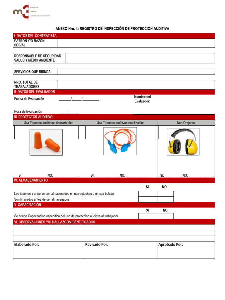 Anexo Nro 4 Registro de Inspecci N de Protecci N A | PDF