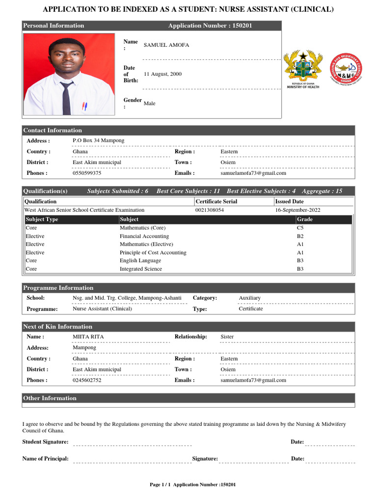 Personal Information Application Number: 150201 | PDF