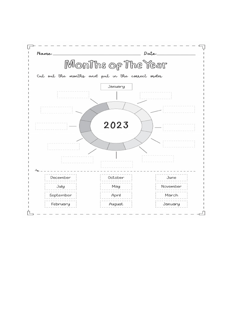Printable Months of The Year Cut and Paste Worksheet 157309.Jpg | PDF