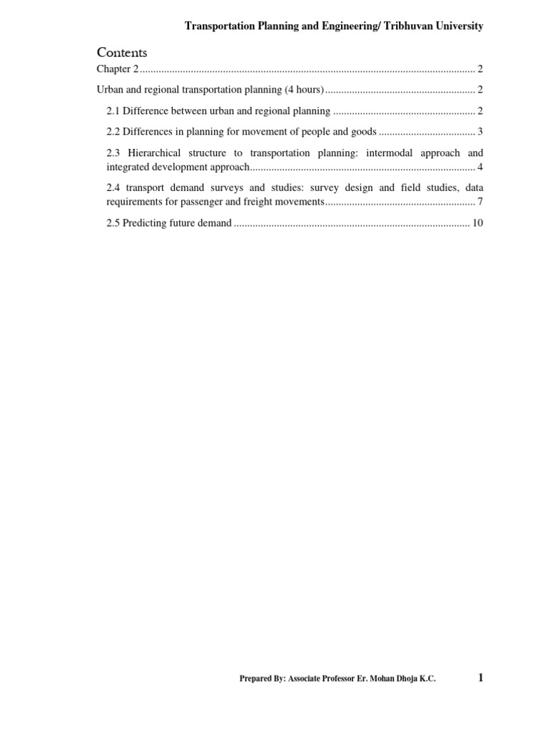Urban and Regional Transportation Planning | PDF | Transport | Economies