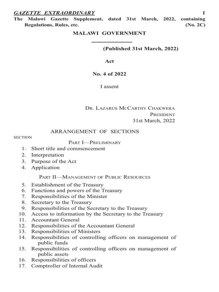 Public Finance Management Act 2022 | PDF | Public Finance | Audit Committee