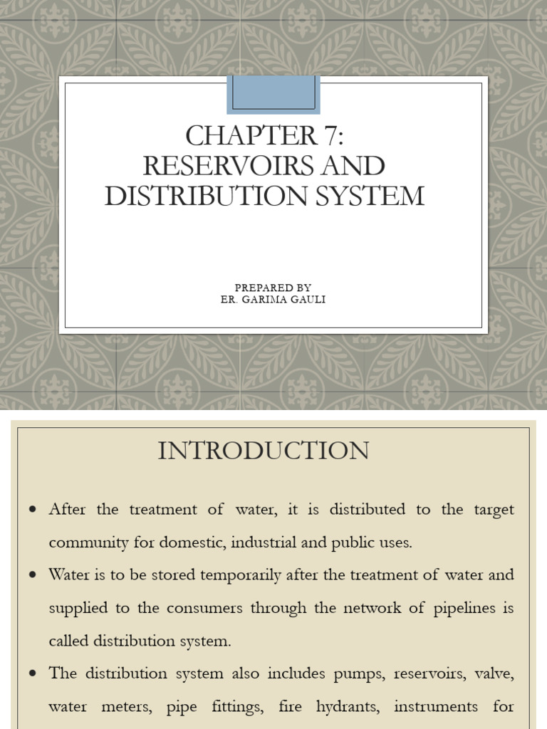 Chapter_7_Distribution and Reservoir System | PDF | Discharge ...