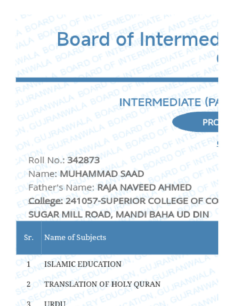 Result Card | PDF