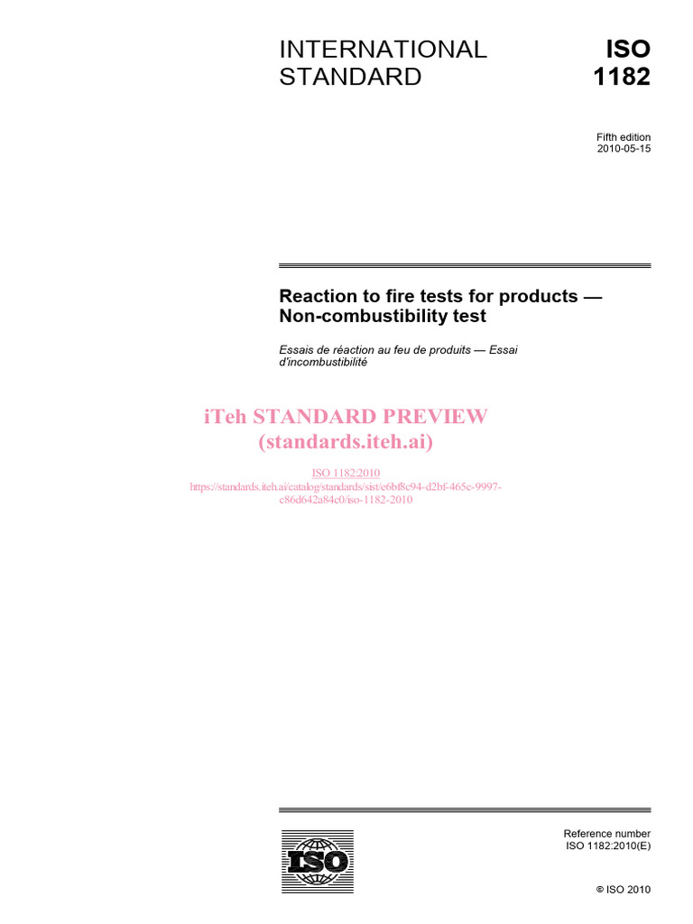 Iso 1182 2010 | PDF | International Organization For Standardization