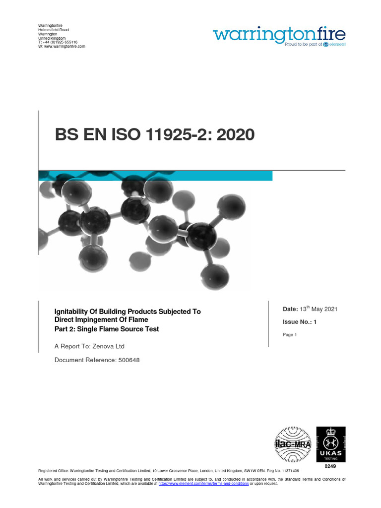 Zenova IP Plywood Test EN 11925 2 | PDF | Plywood | Composite Material