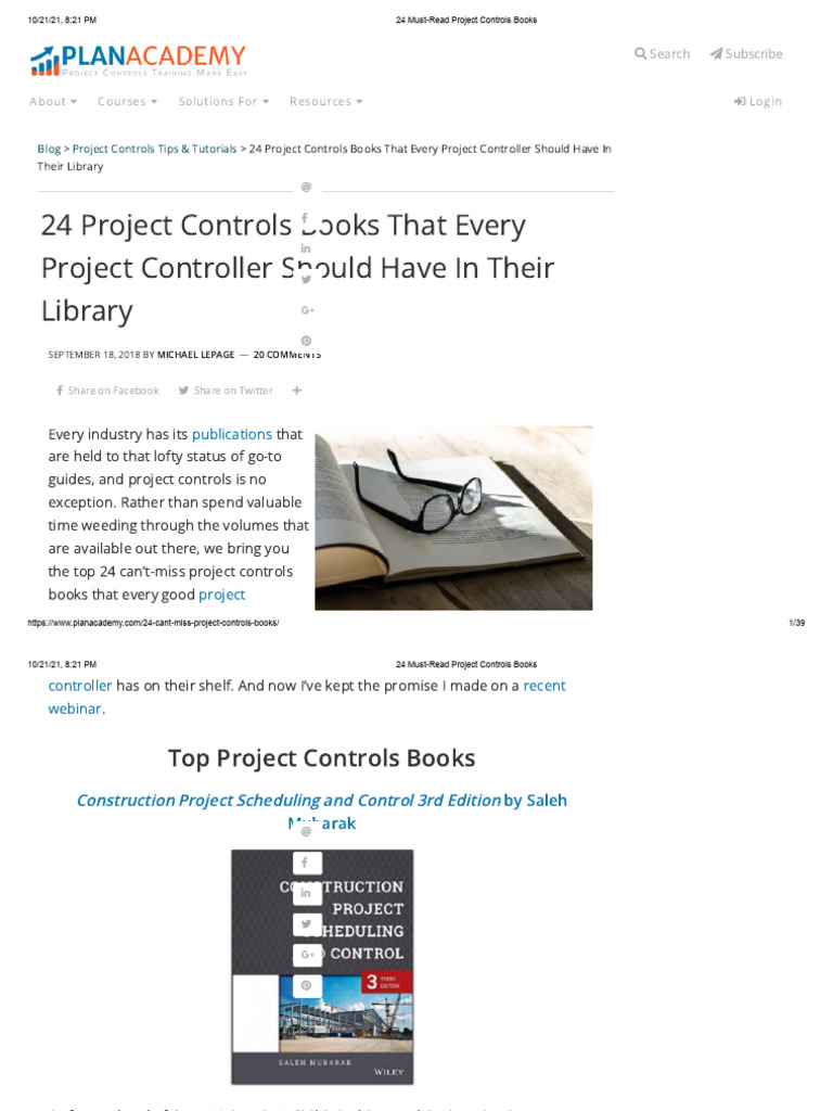 24 Must-Read Project Controls Books | PDF | Project Management | Risk