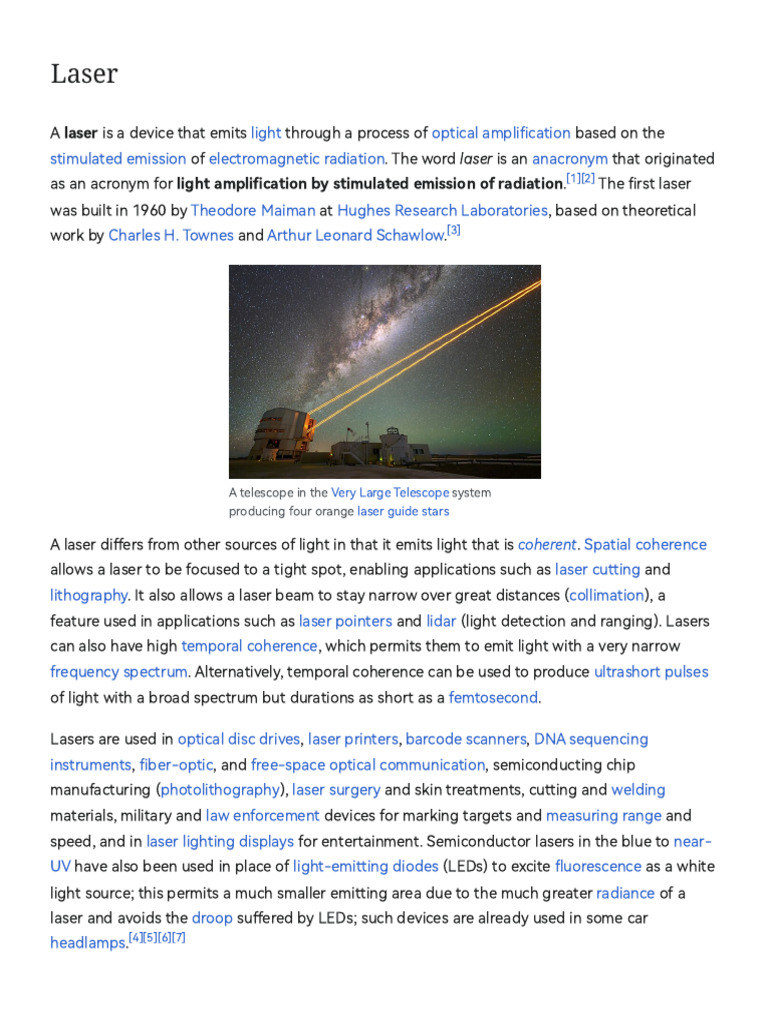 Laser | PDF | Laser | Photon