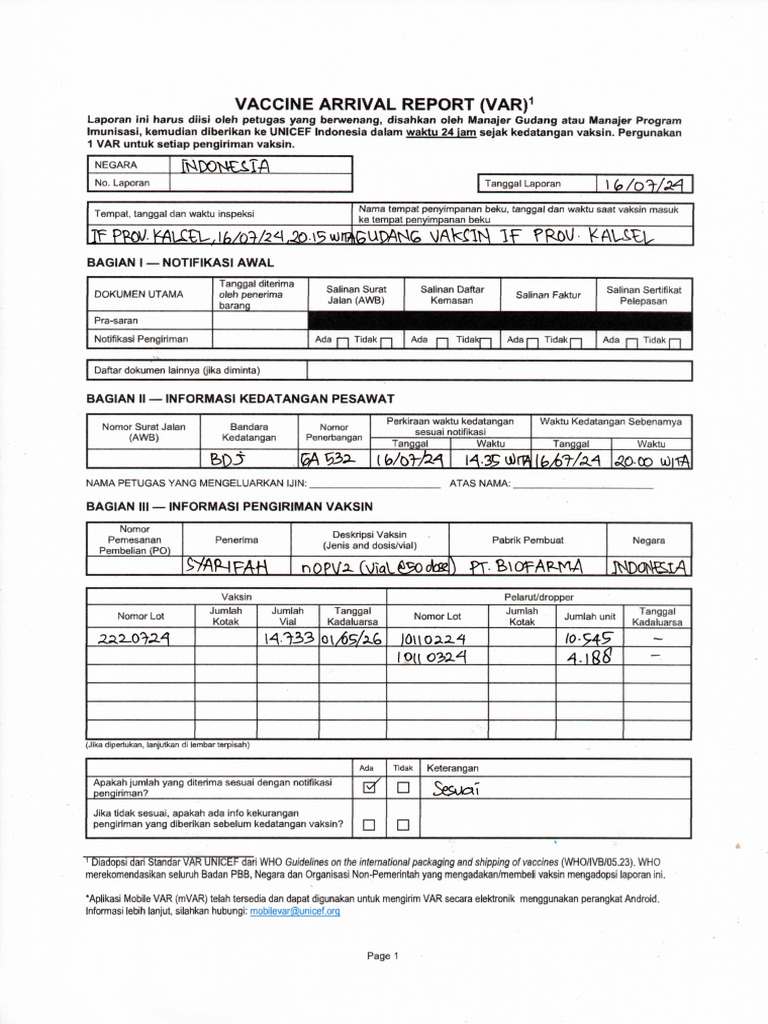 VAR nOPV2 Kalsel | PDF