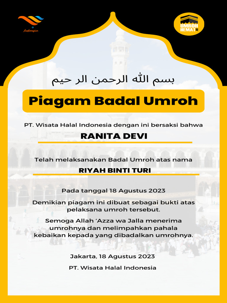 Piagam Badal Umroh | PDF
