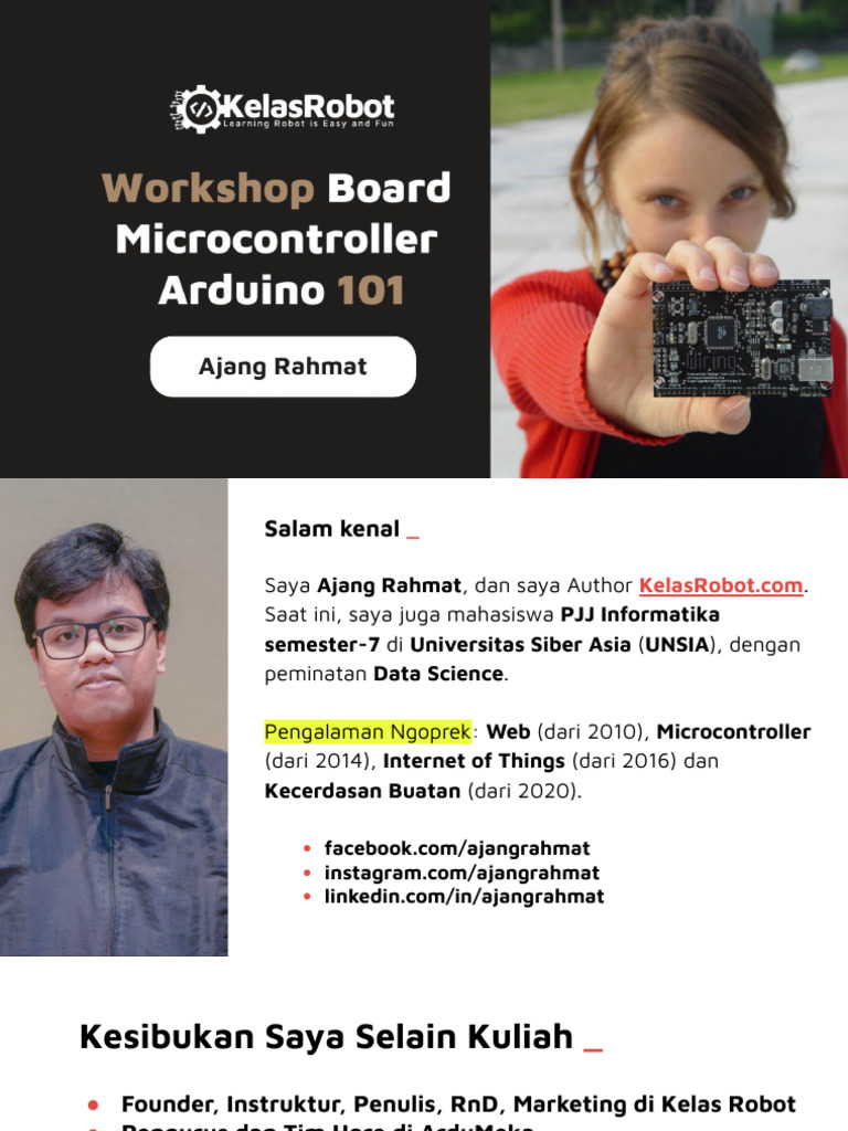 Workshop Board Microcontroller Arduino 101 Pdf