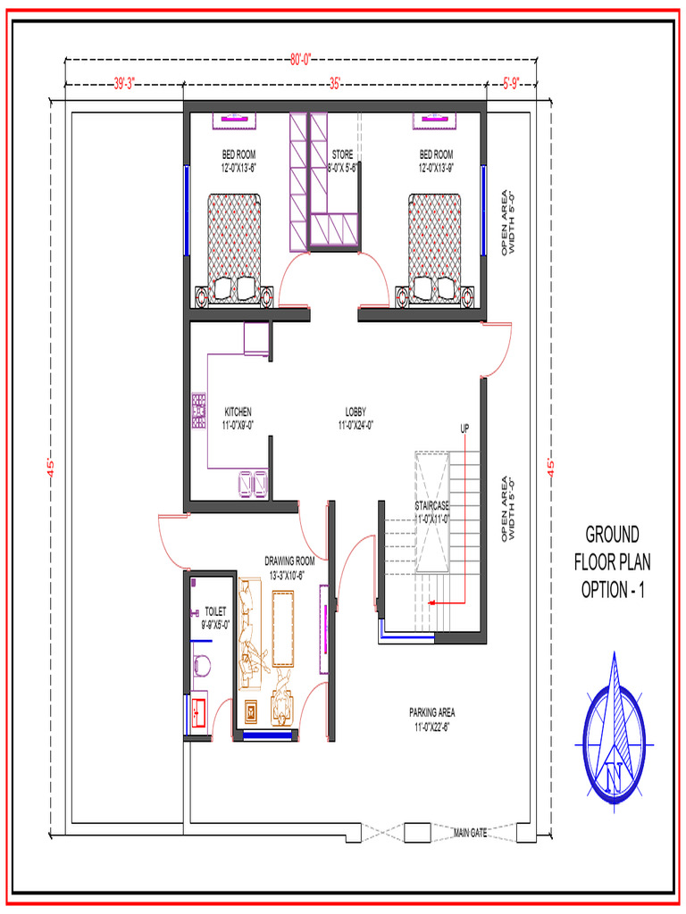 04.07.2024 Ground Floor Plan Option-1 HARSHDEEP | PDF