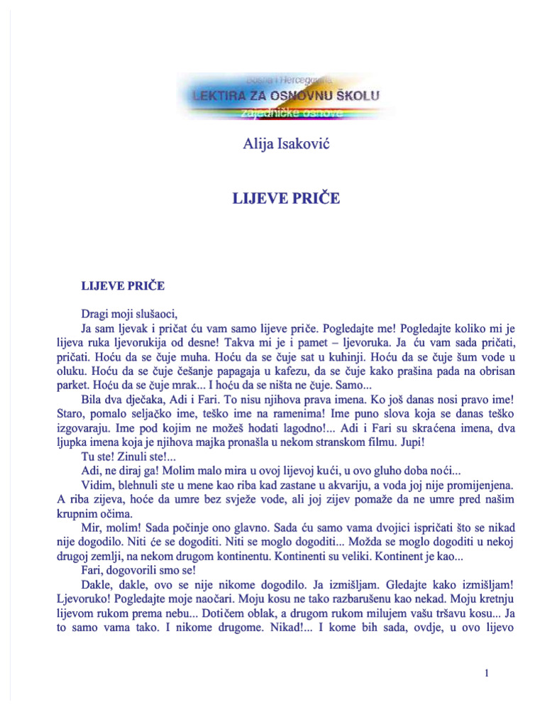PDF Alija Isakovic Lijeve Price - Compress | PDF