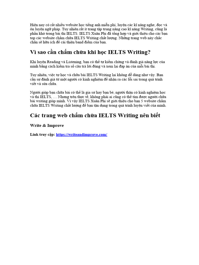 Cham Diem WRITING MIEN PHI | PDF