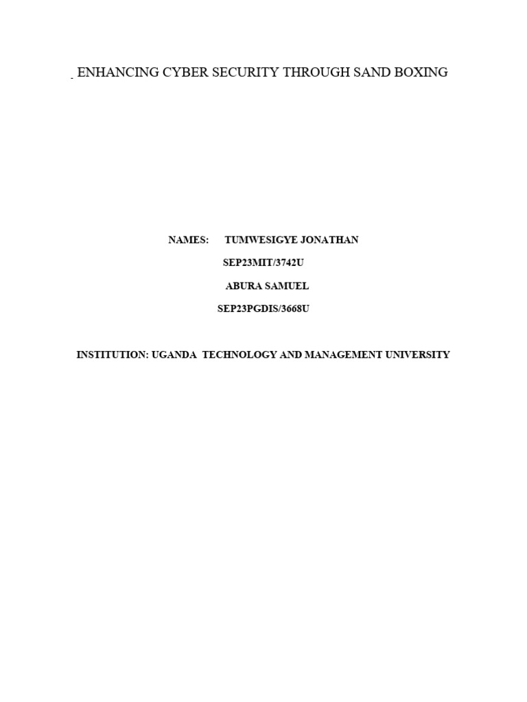 Cyber Security Enhancement via Sandboxing | PDF | Cybercrime | Computer ...