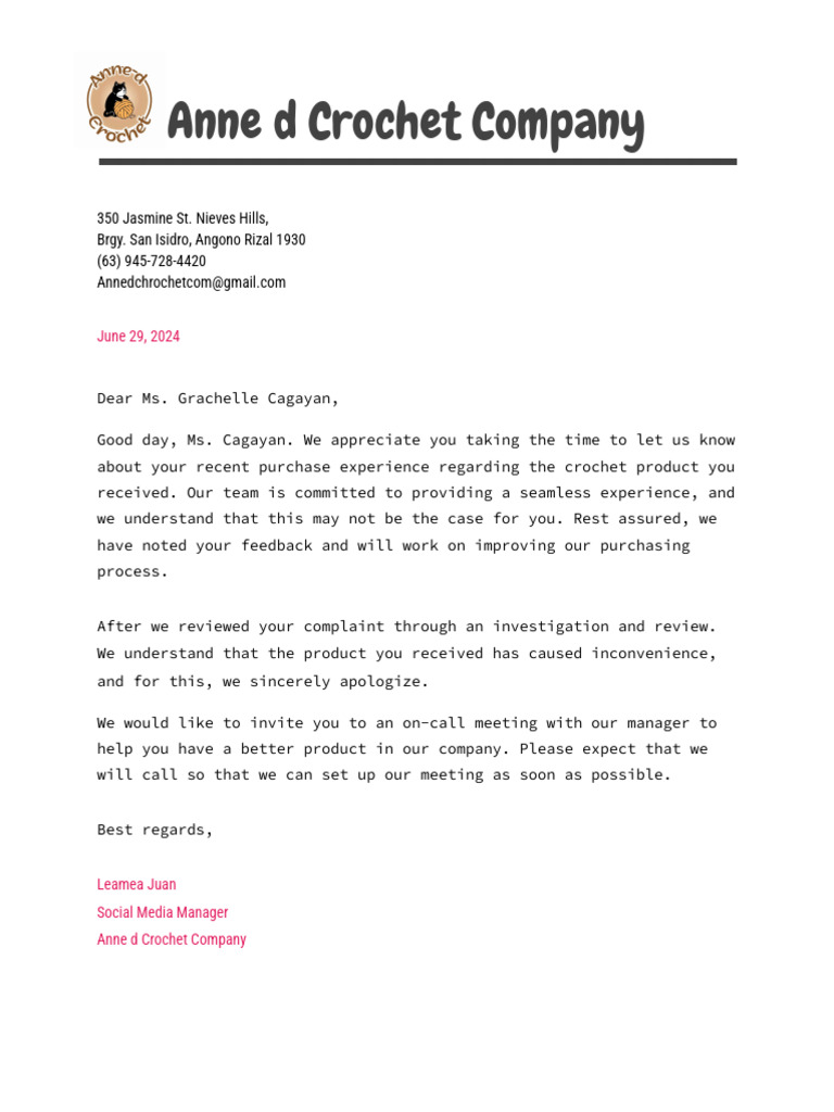 2nd Business Letter | PDF