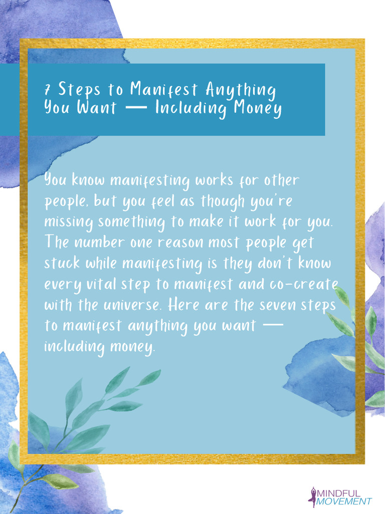 7 Steps To Manifest Anything You Want | PDF | Law Of Attraction (New ...