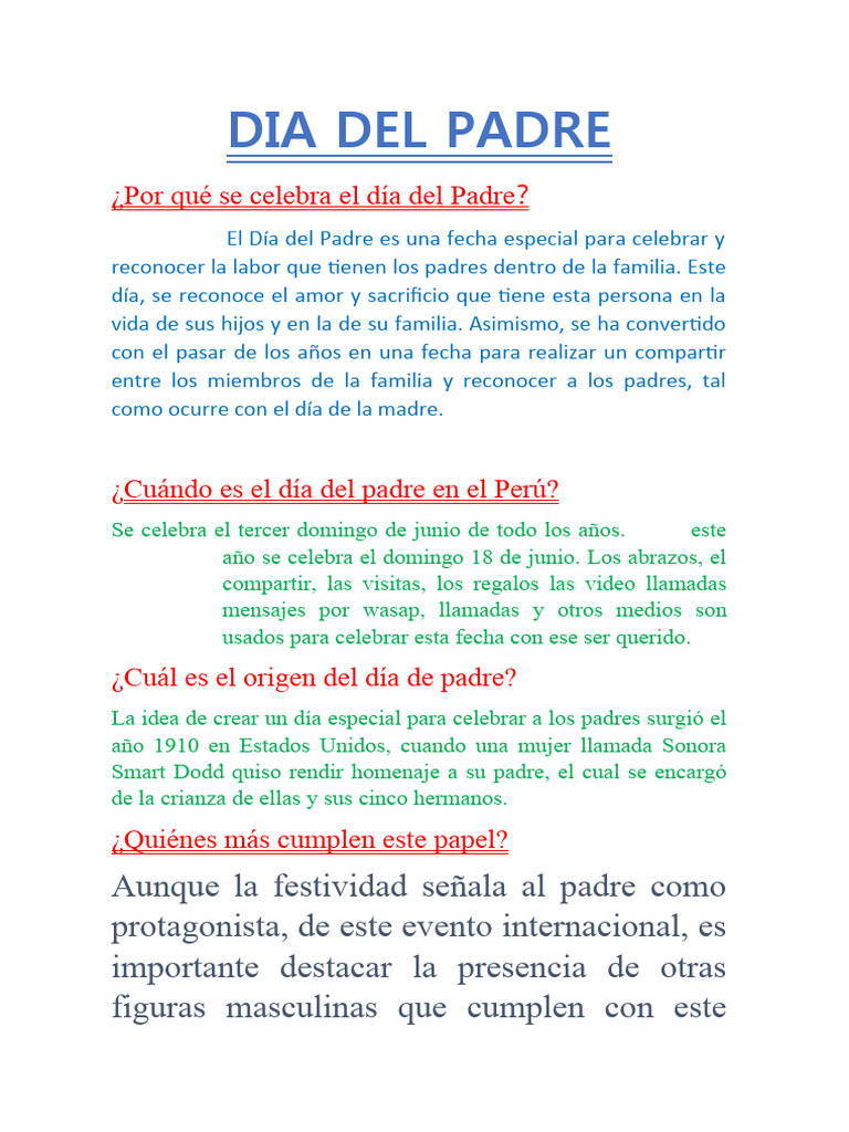 Actividad 2 Dia Del Padre | PDF