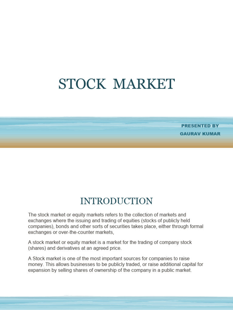 Overview of Indian Stock Markets | PDF | Stock Exchange | Stocks
