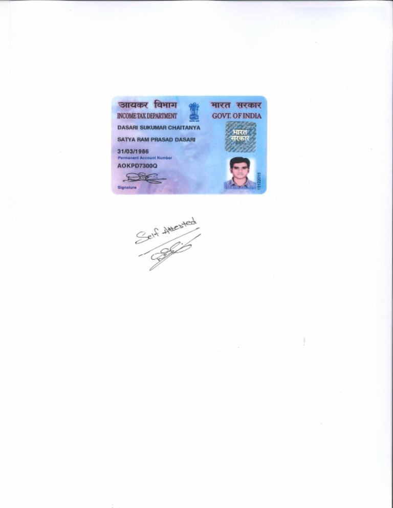 PAN CARD Attested | PDF