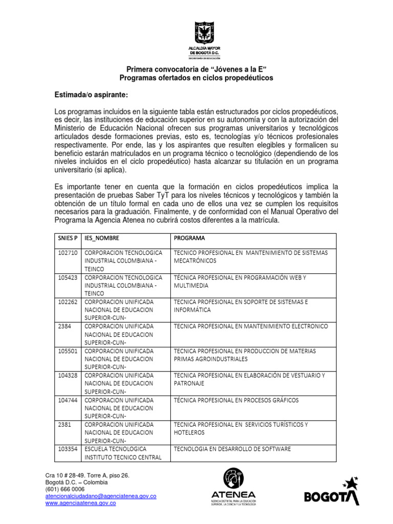 Aclaracion Programas Ciclos Propedeuticos | PDF | Software de la aplicacion | Ingeniería de software