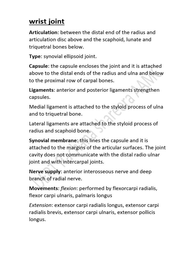 Joints Notes | PDF | Knee | Shoulder