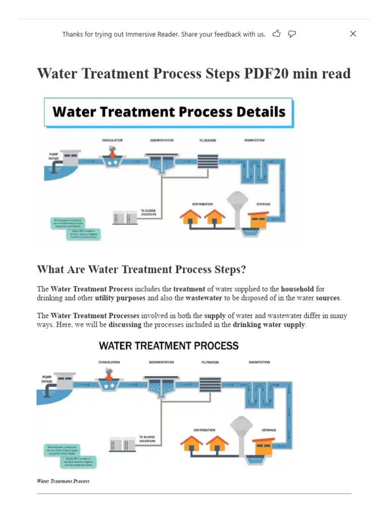 Water Treatment Process Steps PDF20 Min Read | PDF | Water Purification | Filtration