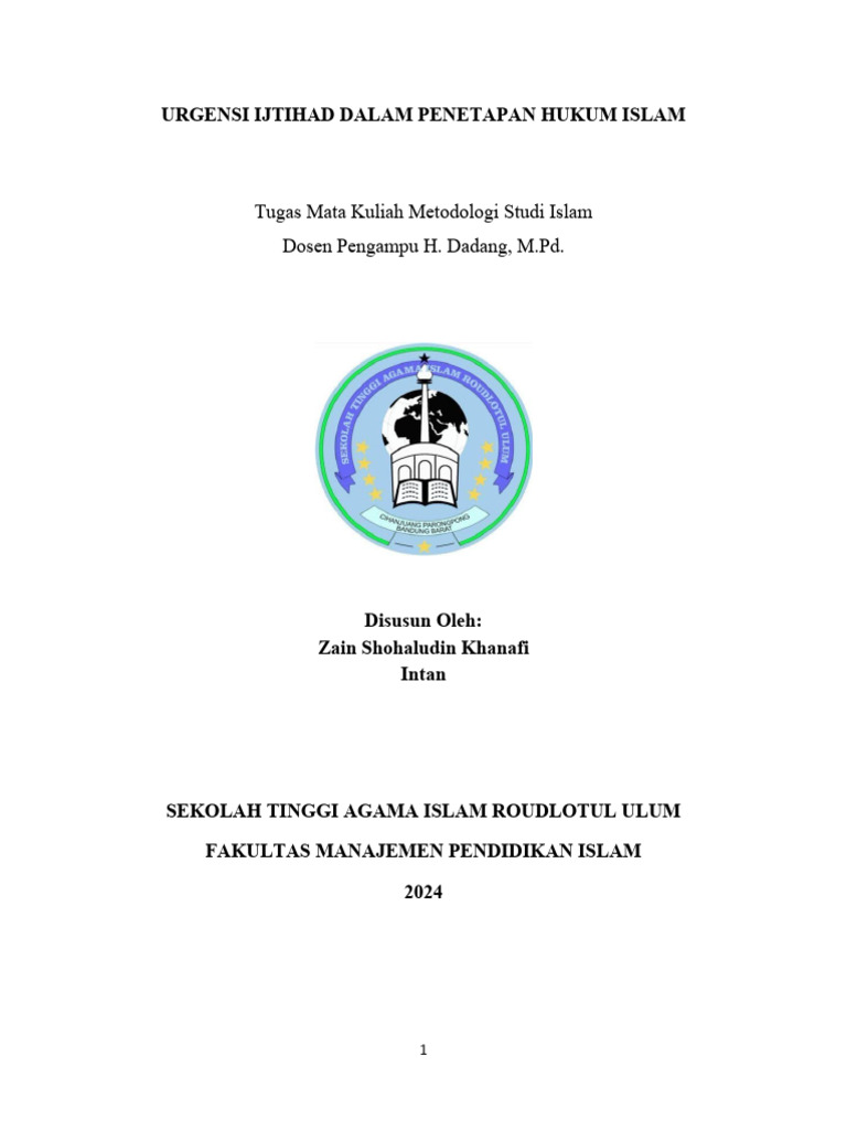 Ijtihad Dalam Penerapan Hukum Islam Zain Dan Intan | PDF | Agama ...
