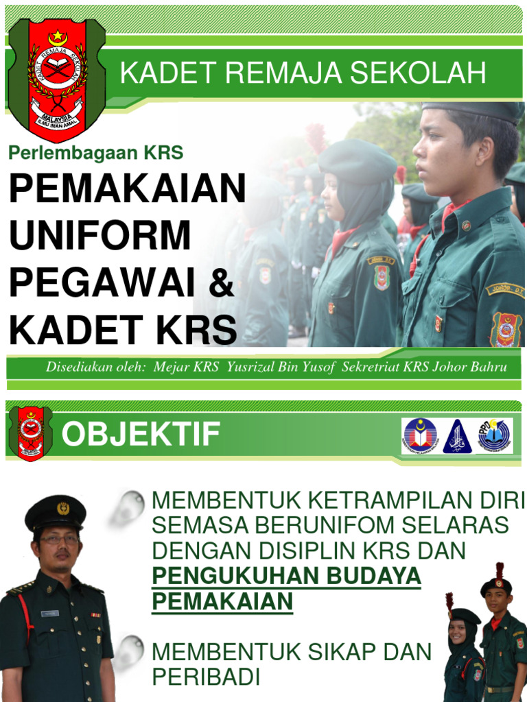 Pemakaian Uniform KRS - Versi Kadet KRS (Edit 2021) | PDF