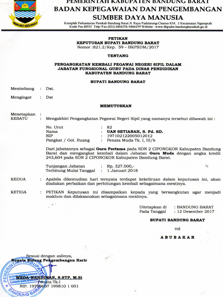 SK Jafung Bu Uan | PDF