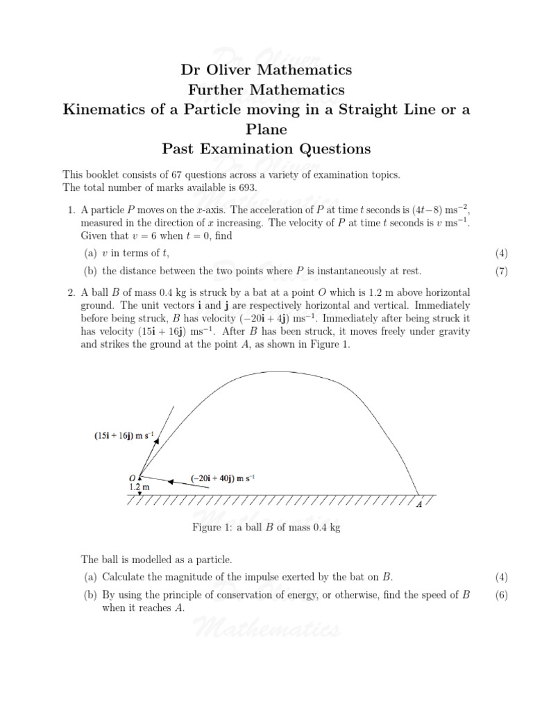 Kinematics: Exam Questions and Solutions | PDF | Velocity | Acceleration
