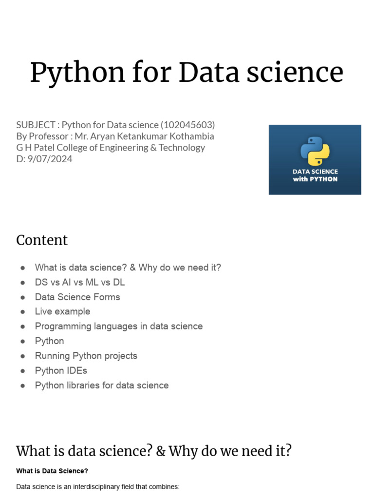 Python For Data Science | PDF | Integrated Development Environment | Python (Programming Language)