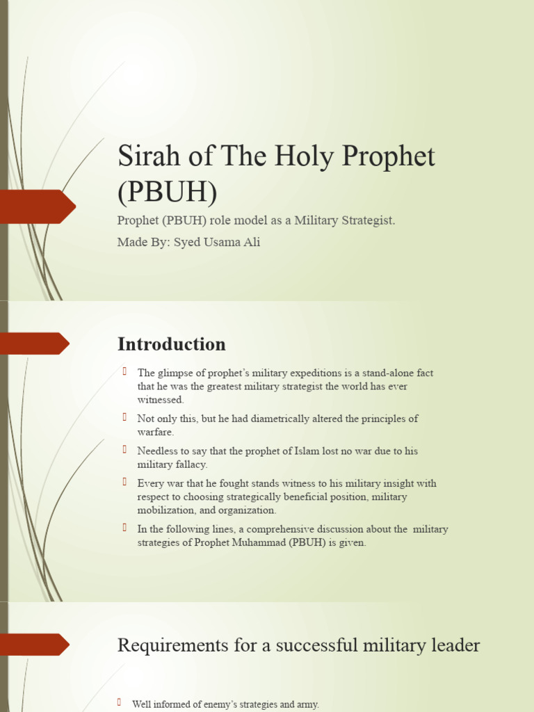 Military Strategies of the Holy Prophet | PDF | Muhammad | Prophets And ...