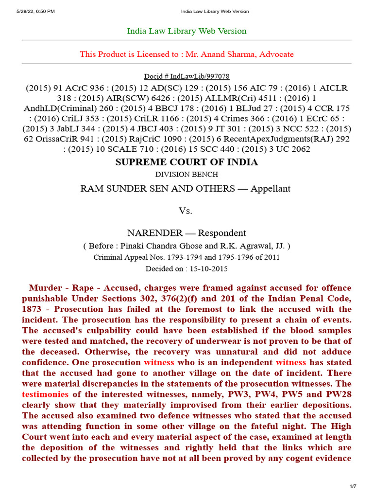 Judgment Sc Pdf Circumstantial Evidence Witness