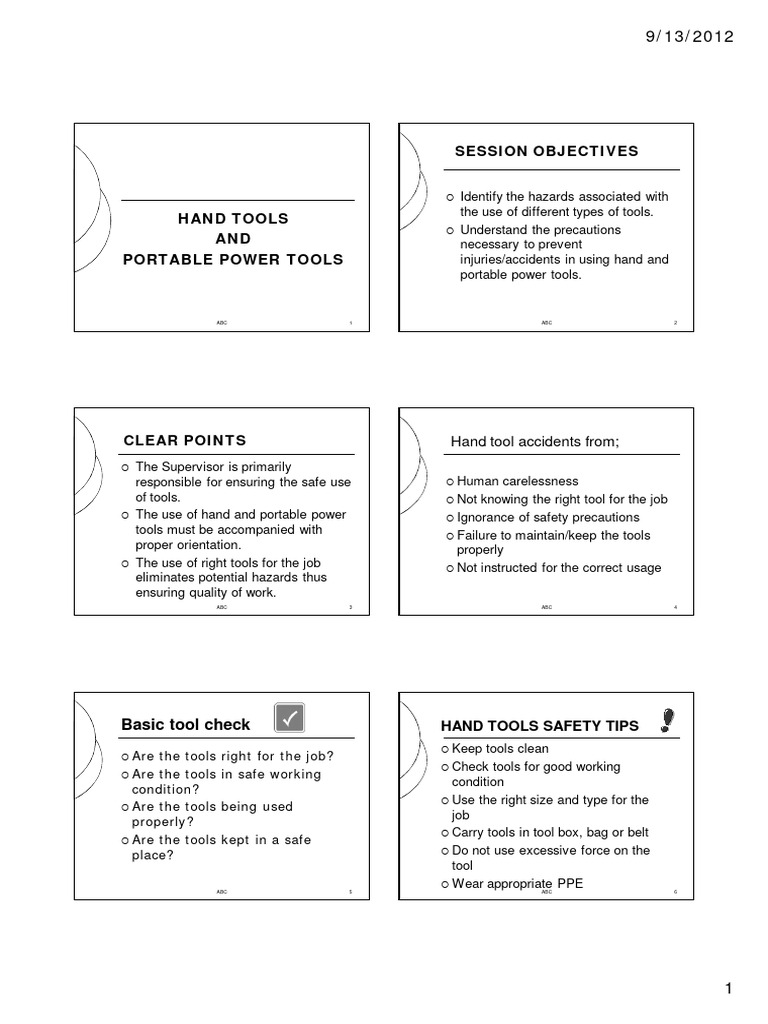 Tools ABC | PDF | Personal Protective Equipment | Tools