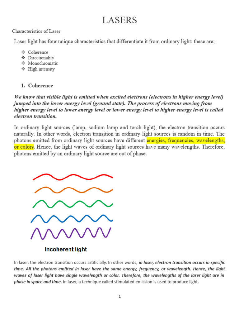 Laser Notes | PDF | Laser | Laser Diode